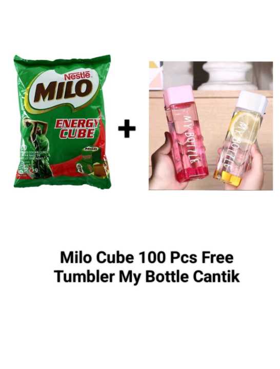 Milo Cube Coklat Original Nestle 100 Pcs Free Tumbler Cantik | Lazada ...