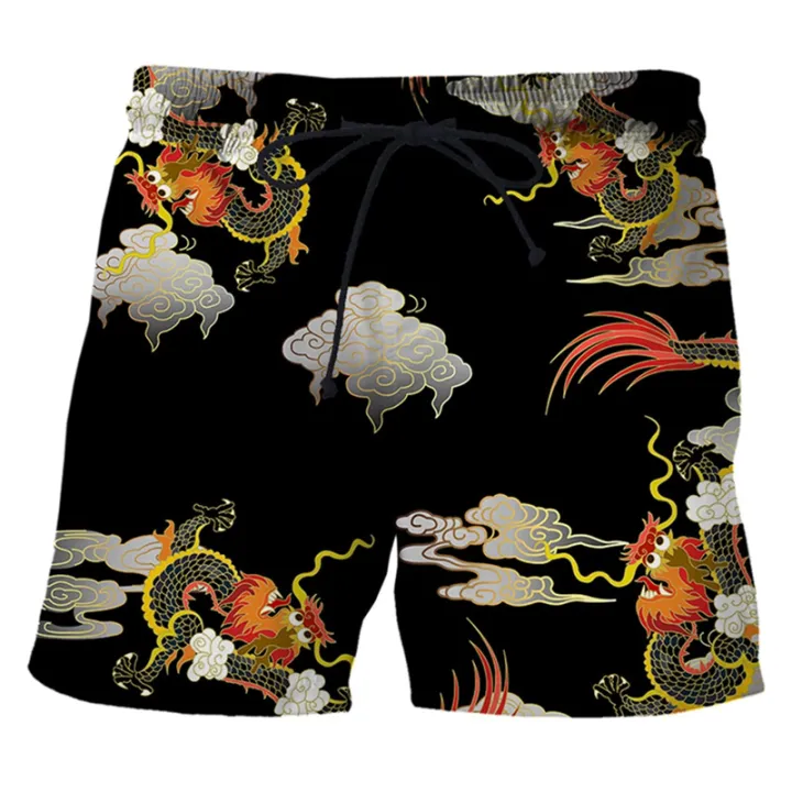 【Trusted】 Chinese Dragon 3d Print Swim Trunks For Men Hawaiian Beach ...
