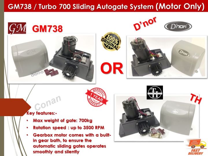 GM738 / TH / D'nor Turbo 700 DC Sliding Motor Autogate (Motor Only ...