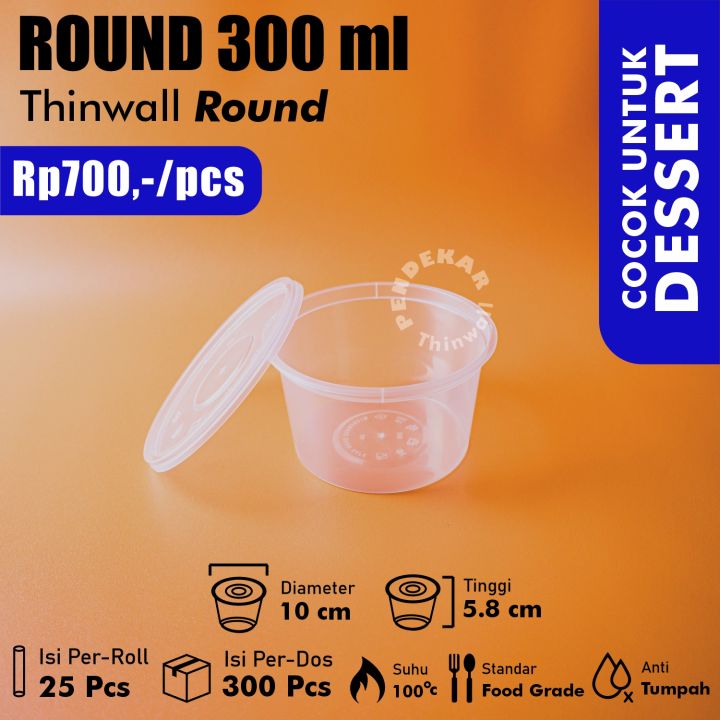 Thinwall Mangkok Makan Plastik Bulat 300ml / Thinwall Round 300ml ...