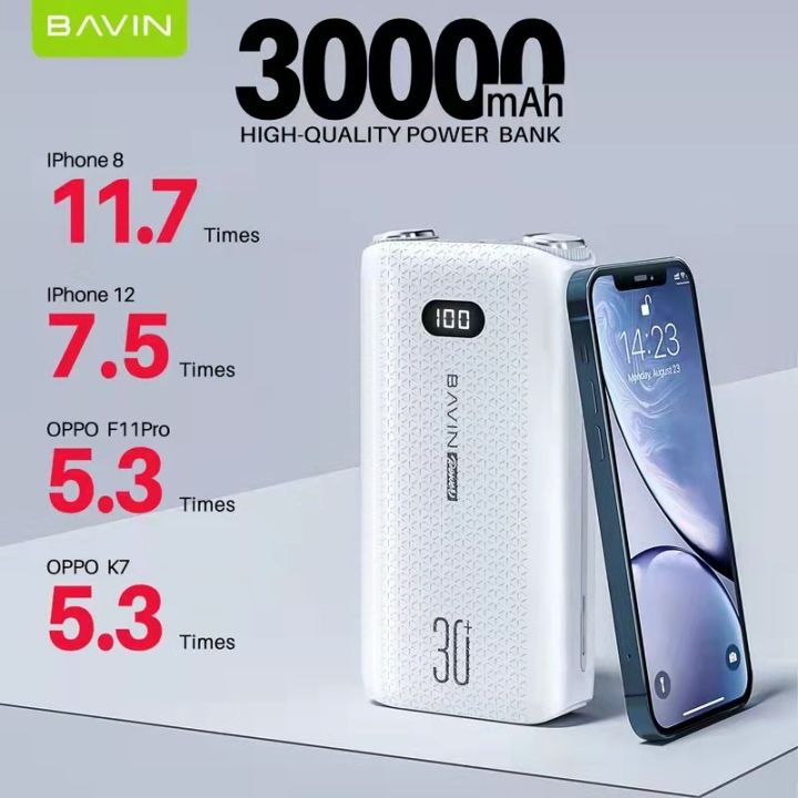 FOR BAVIN PC071 30000mAh Dual Side Flashlight Powerbank Multiple Input ...