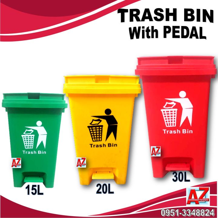 Trash Bin Waste Bin with foot Pedal 15L-20L-30L | Lazada PH