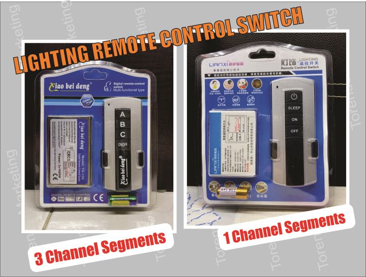 Lighting Remote Control Switch 1 Channel Segments /3 Channel Segments ...