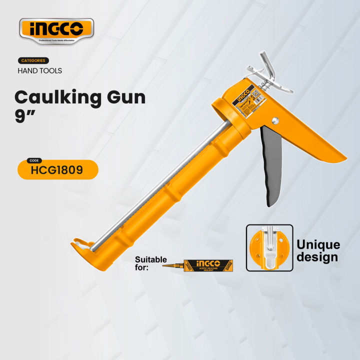 Ingco Industrial Caulking Silicon Sealant Gun 9" Heavy Duty For Holding ...