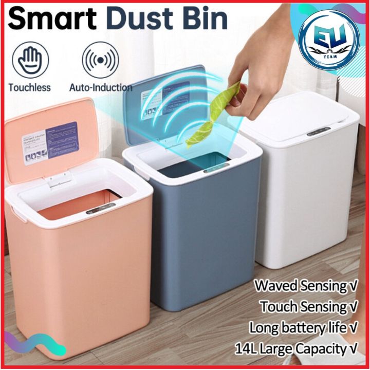 ⭐Touchless Sensor Trash Can 15 L/3.7 Gallon Capacity DUST BIN with Lid ...