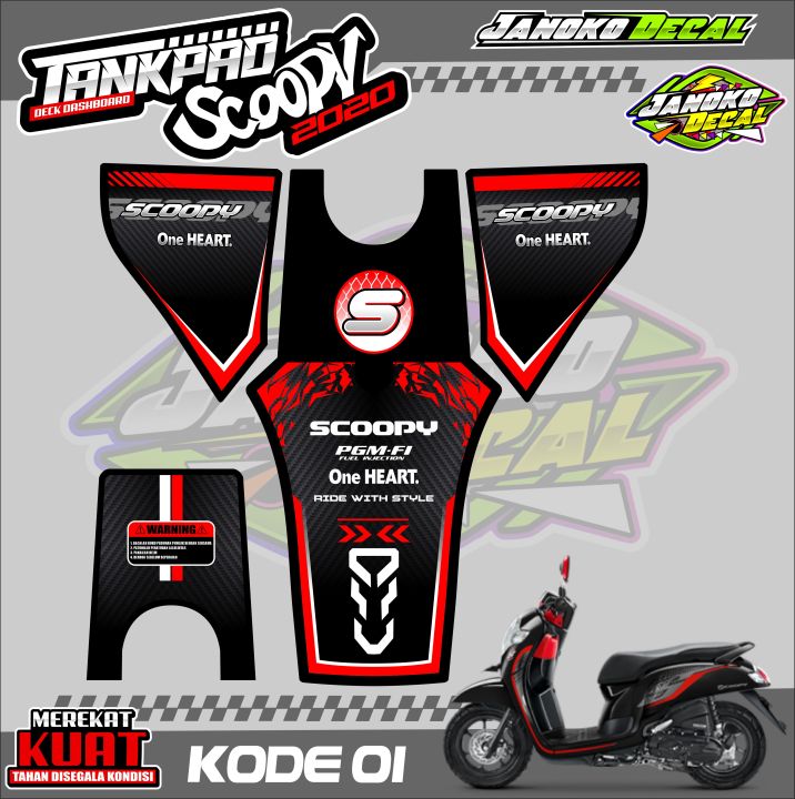 Striping Sticker Variasi Scoopy Pelindung Dashboard Tankpad Stiker ...
