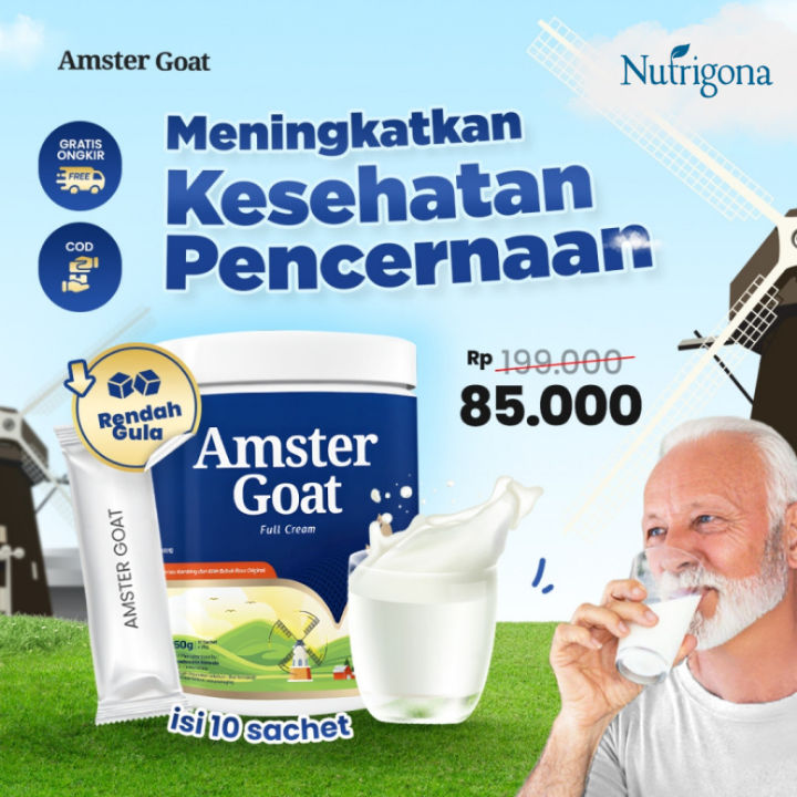 Amster Goat Susu Kesehatan Pencernaan Rendah Gula - 250 Gr Original ...