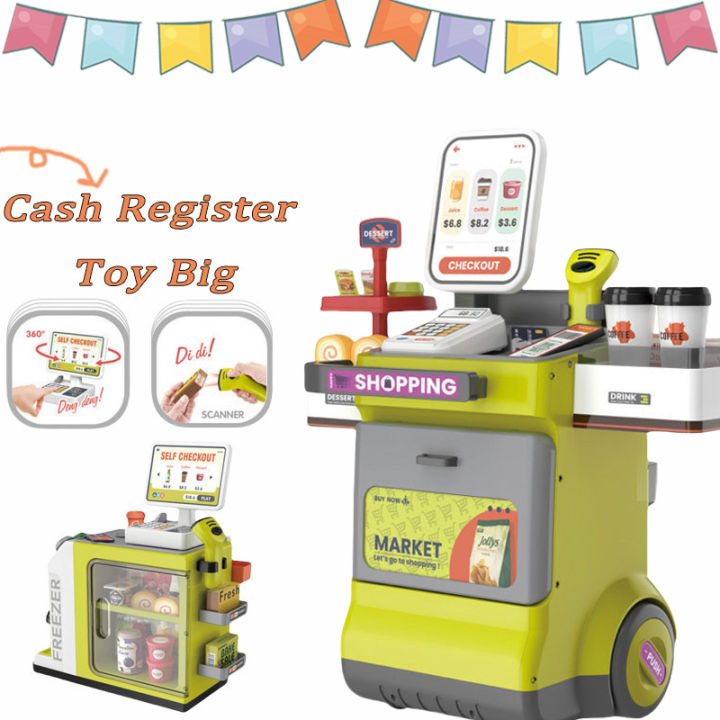 Cashier Toy for Girl Big Supermarket Grocery Store with Money Scanner ...