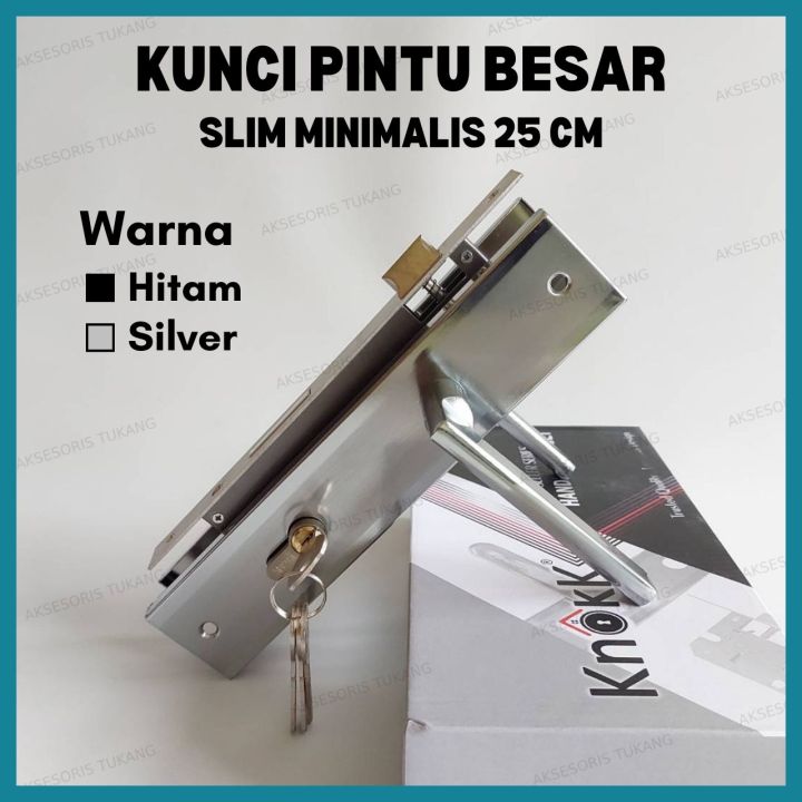 Kunci Pintu Besar Set 25 cm Slim Minimalis / Handle Gagang Pintu Rumah ...