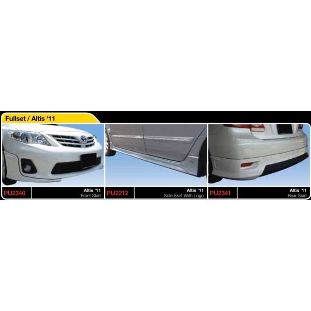 Toyota altis 2011 2012 2013 oem V2 sportivo bodykit body kit front side ...