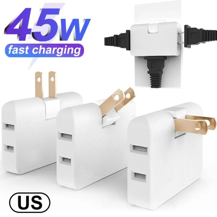 45W Quick Charging Electrical Socket Multiport US Plugs AC Adapter 180 ...