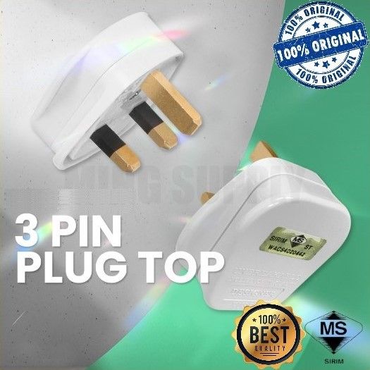 SIRIM 13A Fused Plug Top 3 Pin Plug Top Suis Socket Electric | Lazada