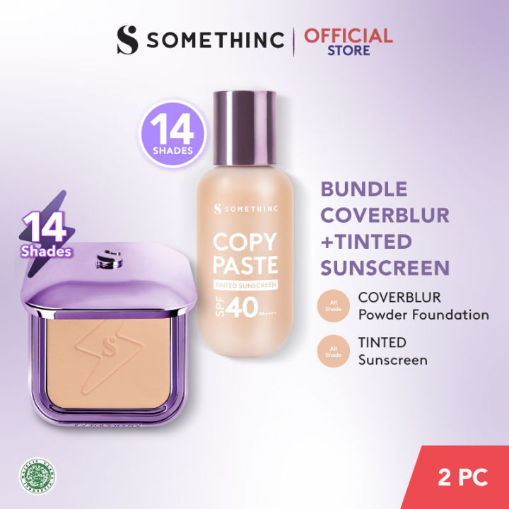 SOMETHINC [2 PCS] Coverblur Powder Foundation x Tinted Sunscreen ...