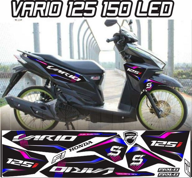 STIKER MOTOR VARIO LED STRIPING MOTIP HONDA VARIO 125/150 LID LED ...