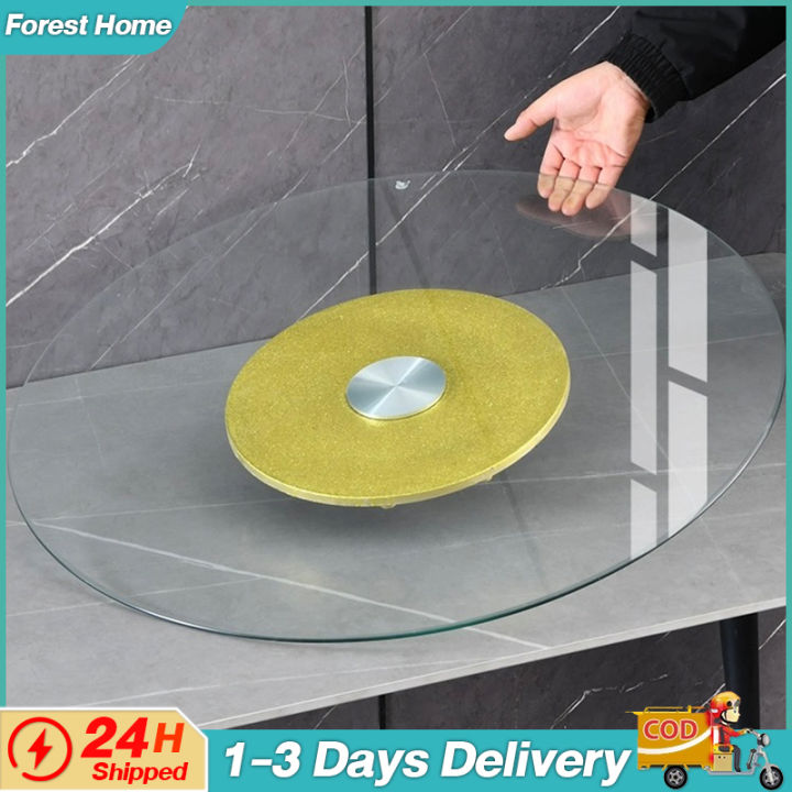Dining table glass turntable tempered glass dining table turntable with ...