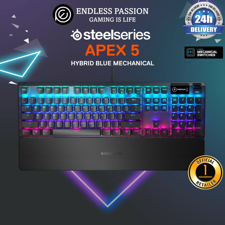 SteelSeries Apex 5 Hybrid Mechanical Gaming Keyboard | Lazada Singapore