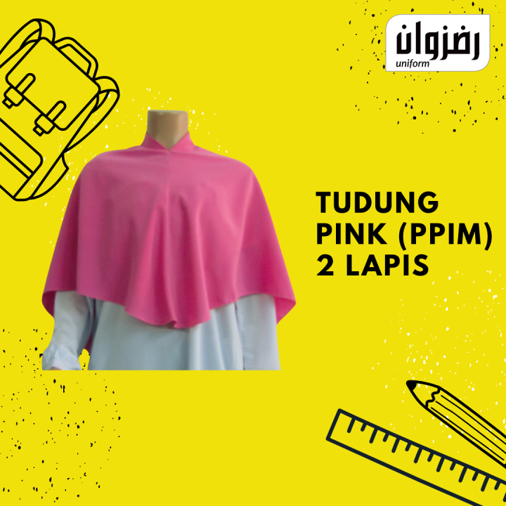 [READYSTOCK] TUDUNG SEKOLAH PINK 2 LAPIS TUDUNG PPIM KAIN KOSHIBO ...
