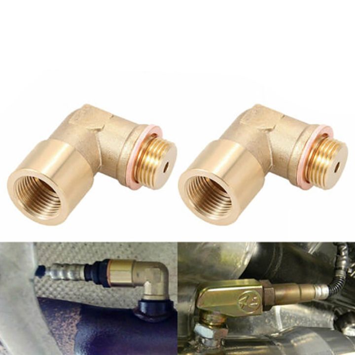 2PCS 90 Degree Angled Bung Extension X1.5 O2 Oxygen Sensor Extender ...