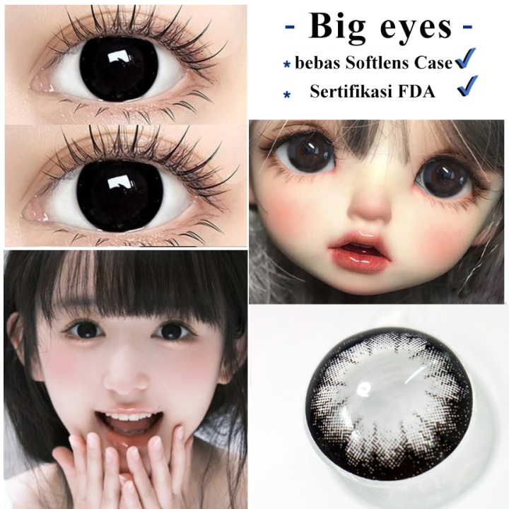 [COD]MYSTIC EYES BIG EYES SOFT CONTACT LENS BLACK14.5MM | Lazada Indonesia