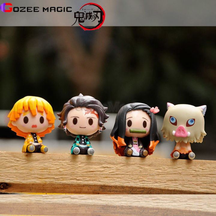 4Pcs/Set Demon Slayer Action Figures Toy Kamado Tanjirou Kimetsu No ...