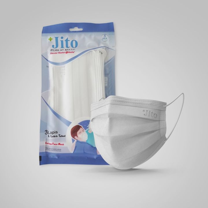 JITO Masker Medis 3 Ply Earloop Putih - Sachet isi 5 pcs | Lazada Indonesia