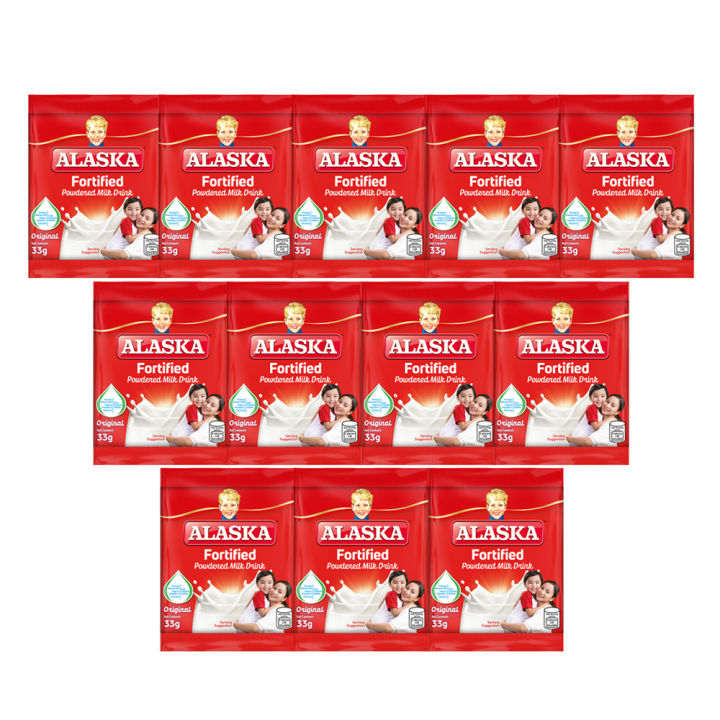 Alaska Fortified Powdered Milk Drink 33g x 12s | Lazada PH