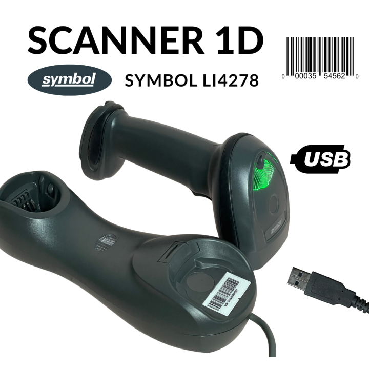 Symbol Li4278 สแกนเนอร์ไร้สาย 1D มีฐานวาง ของแท้100% มือสองสภาพดี เทส ...