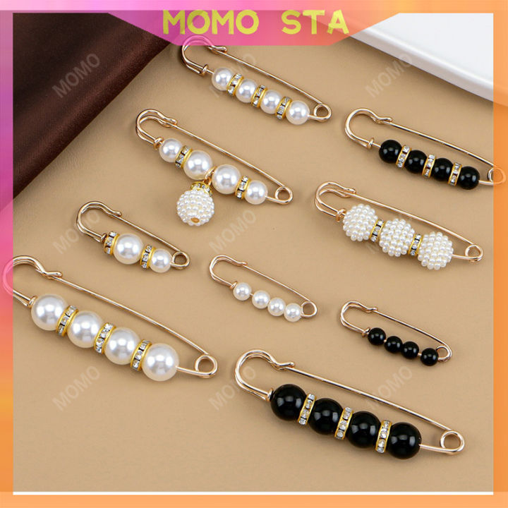 Pearls Brooch Safety Pins for Clothes Pin Pants Pin Waist Tightening ...