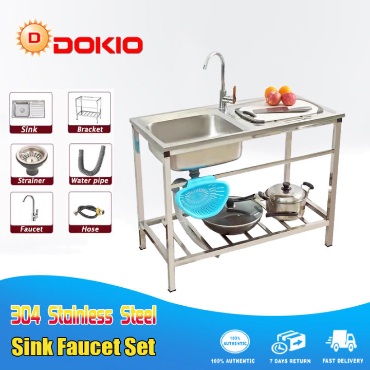 DOKIO Stainless Kitchen Sink/lababo with facuet drain plate&strainer ...