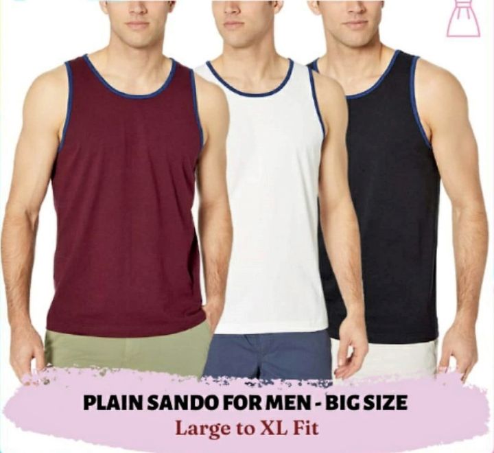PLAIN SANDO FOR MEN BIG SIZE | Lazada PH
