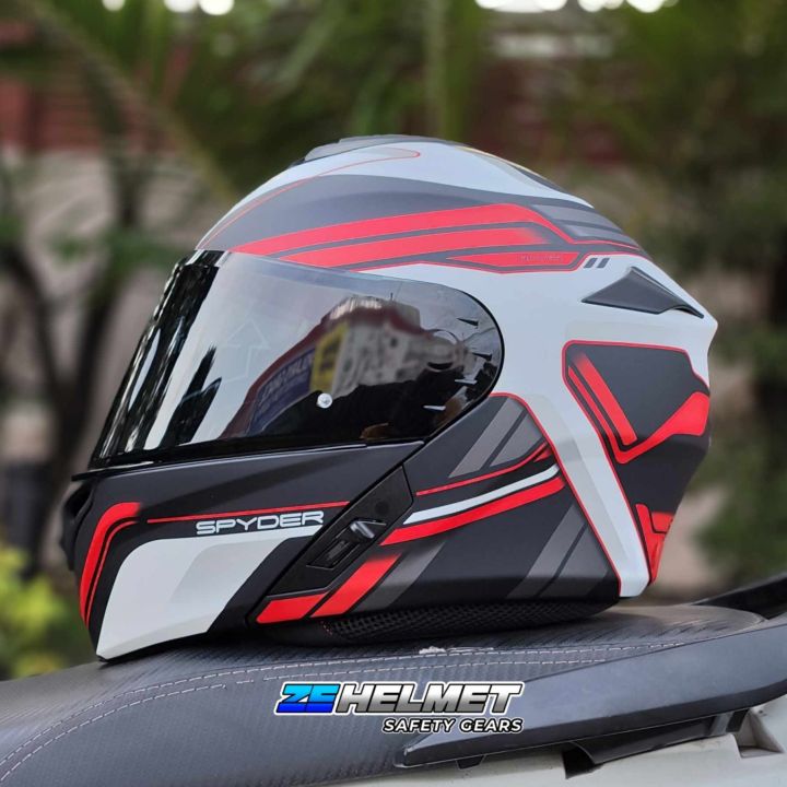 SPYDER ROVER ZENITH S1 (Matte Black/Red) MODULAR - DUAL VISOR (with ...