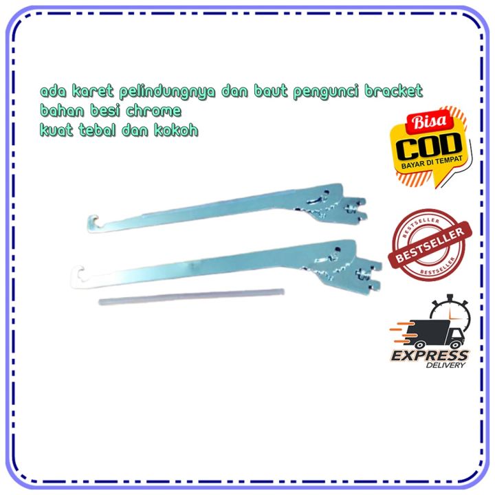 Bracket Kaca 30 CM / Daun Bracket kaca Penyangga Kaca Penghubung Kaca ...