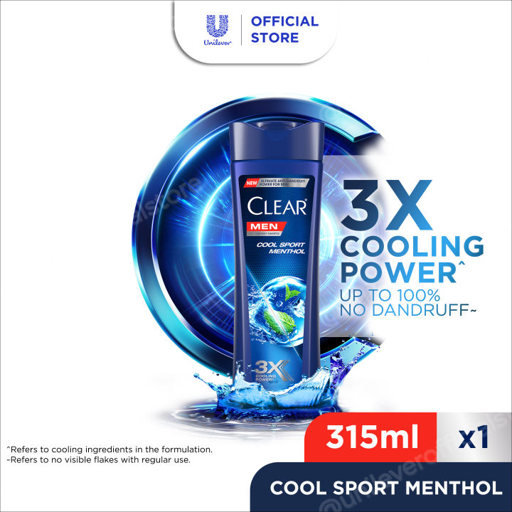 Clear Men Cool Sport Menthol Anti-Dandruff Shampoo 315ml | Lazada Singapore