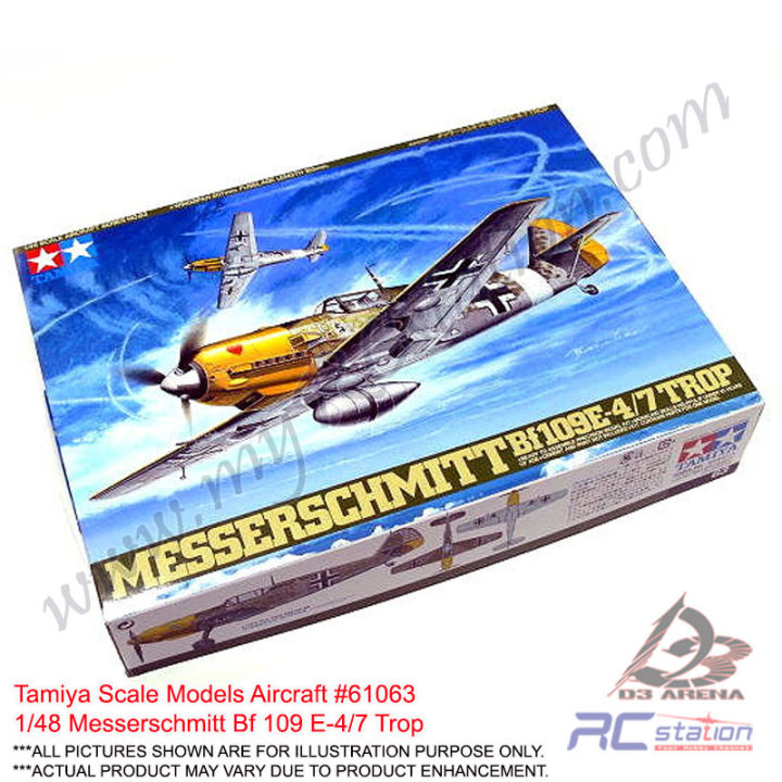 Tamiya Scale Models Aircraft #61063 - 1/48 Messerschmitt Bf 109 E-4/7 Trop [61063] | Lazada