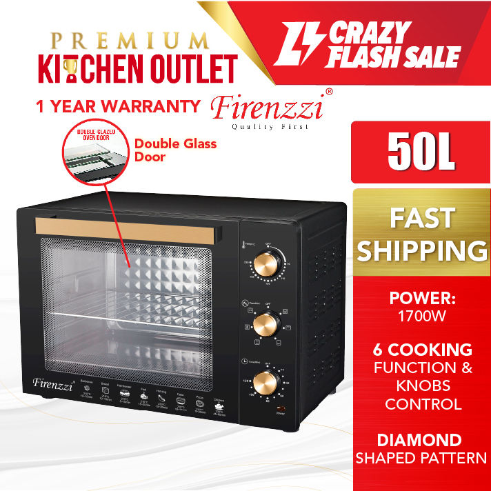 Firenzzi 60L Counter Top Oven TO-4260 | 50L TO-4250 | 6 Cooking ...