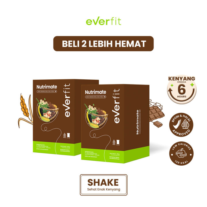 Everfit Twinpack Nutrimate Meal Replacement dengan Oat 14 Sachet | Lazada Indonesia