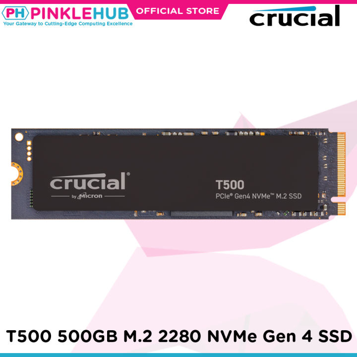 PinkleHub | Crucial T500 500GB M.2 2280 NVMe Gen 4 SSD - 7,200MB/s Read ...