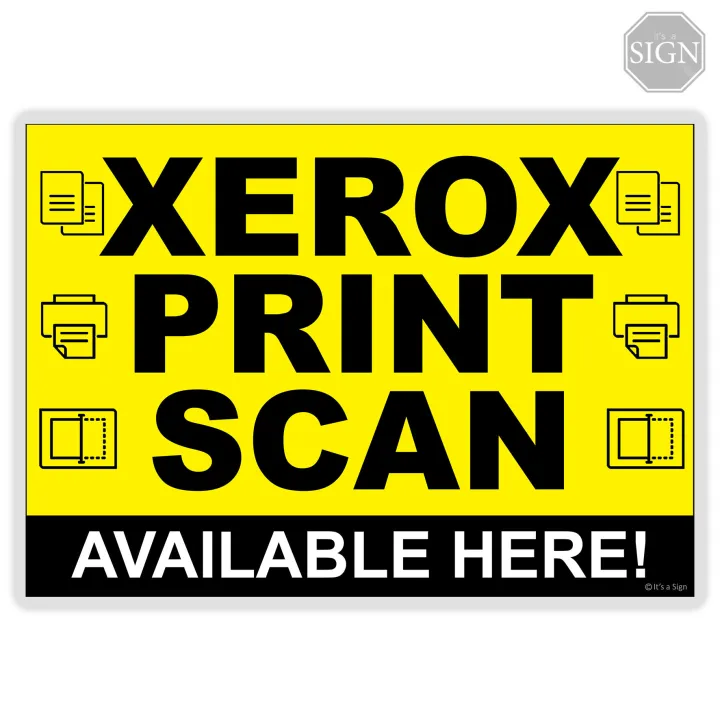 Xerox Print Scan Sign - Laminated Signage Label - A4 / A3 Size | Lazada PH