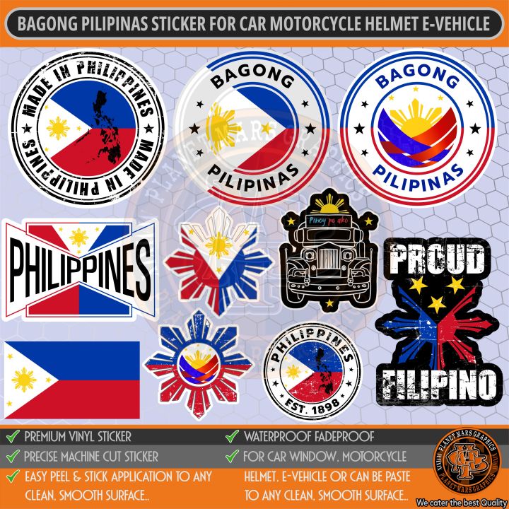 PH BAGONG PILIPINAS PHILIPPINES FLAG LOGO WATERPROOF VINYL STICKER FOR ...