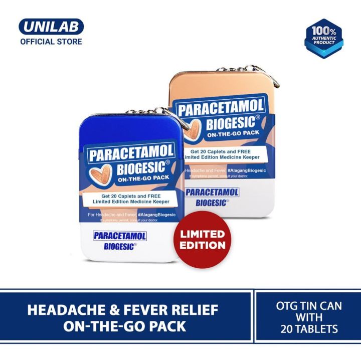 Unilab Biogesic On-The-Go Pack (For Safe Relief of Headache and Fever ...