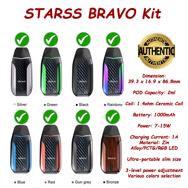 Device Device Starss Bravo Pod Starter Kit Authentic | Lazada Indonesia