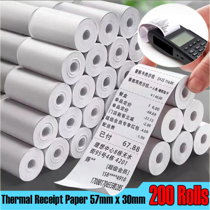 200 Rolls 57*30mm Size Thermal Receipt Paper Roll Suitable For Portable ...