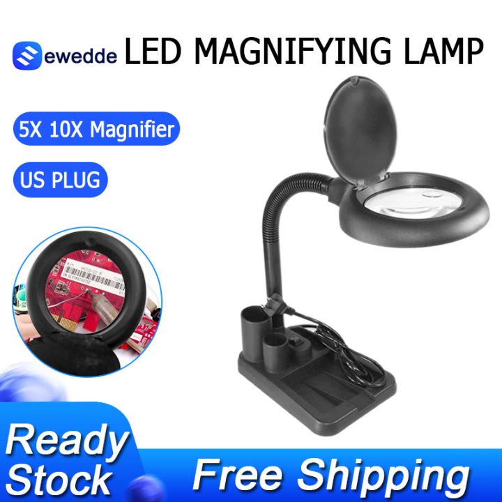 LED Magnifying Lamp 5X 10X Magnifier with Light Table and Desk Lamp ...