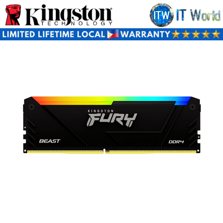 Itw | Kingston Fury Beast RGB 32GB (1x32GB) DDR4-3600Mhz CL18 Desktop Memory (KF436C18BB2A/32 ...