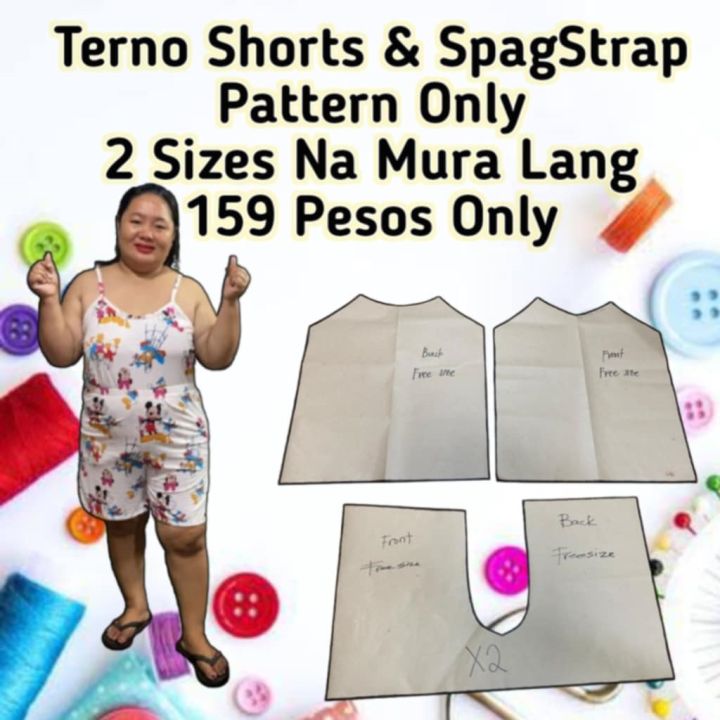 Terno Shorts & SpagStrap PATTERN ONLY Mura lang ito Plus SIze & Free ...