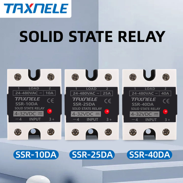 SSR 40DA SSR 25DA 10DA Solid State Relay DC To AC 4-32VDC Input 24-480VAC Output solid state ...