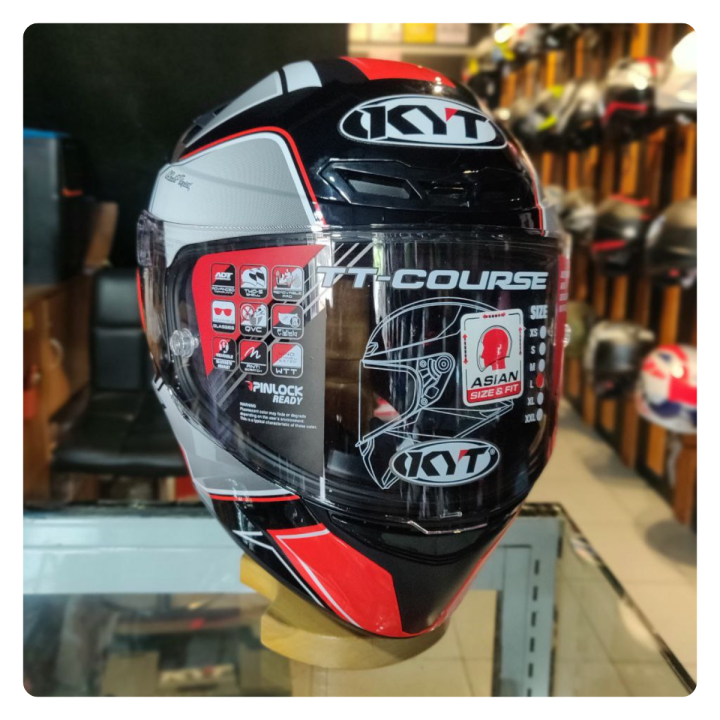 kyt ttc tourist red fluo single visor fullface helmet whc | Lazada PH