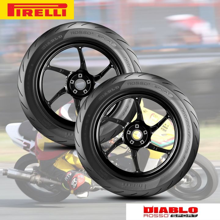 PIRELLI Diablo Rosso Sport Size 14" Tubeless Motorcycle Tire (70/90, 80 ...
