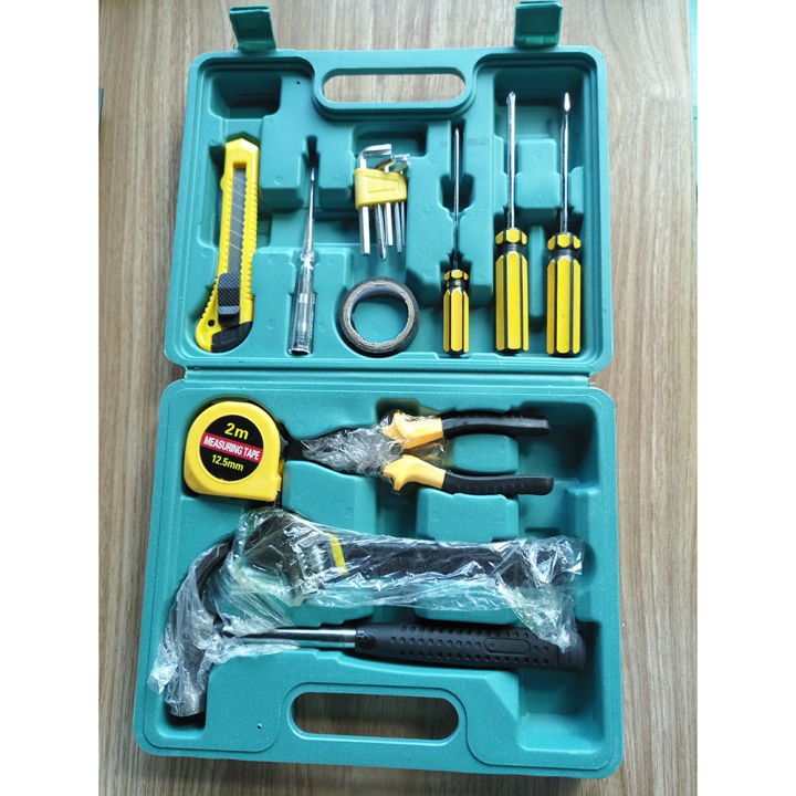 Alat Set Perkakas Tool Box Set 11 in 1 Palu Tang Obeng Kunci Pas Cutter ...