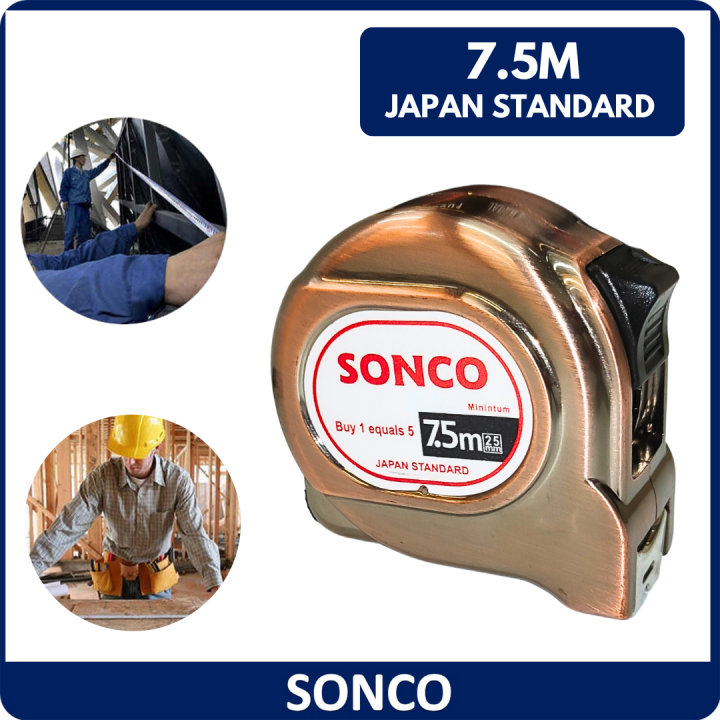 SONCO 7.5M 25FT Heavy Duty MEASURING TAPE SELF-LOCKING HIGH PRECISION ...